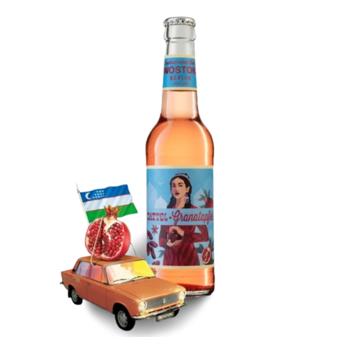 Bautura racoritoare carbogazoasa cu rodie si curmale 330ml Wostok - Dr ...