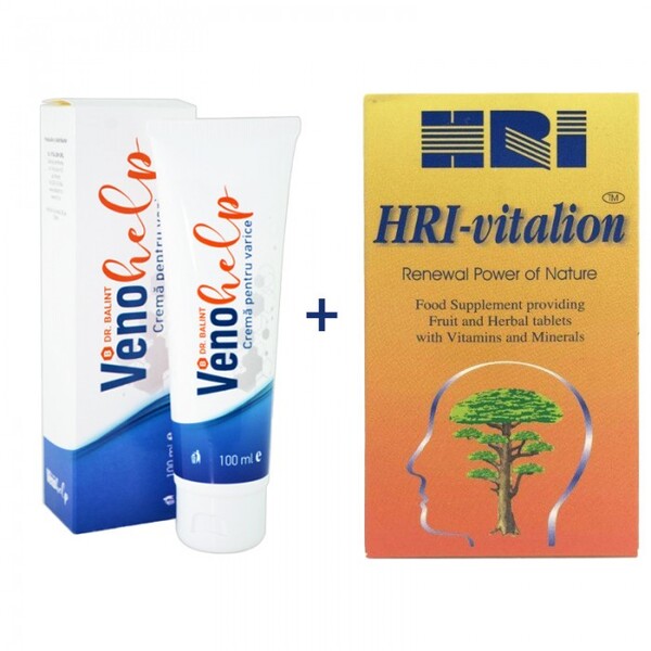 Pachet HRI Vitalion 54 tablete + Venohelp 100ml - Dr.Green